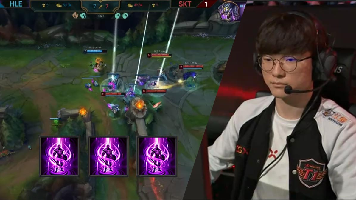 《英雄聯盟》HLE三傳送救援嚇跑SKT，Faker十三連勝夢想被無情終結 - EXP.GG